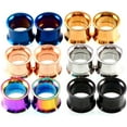 12PCS Ear Stretching Kit Unique, Multicolor Hoop Tunnels Plugs Starter ...