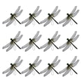 12PCS Elegant Black Artificial Dragonflies Pendants Lightweight Bag ...
