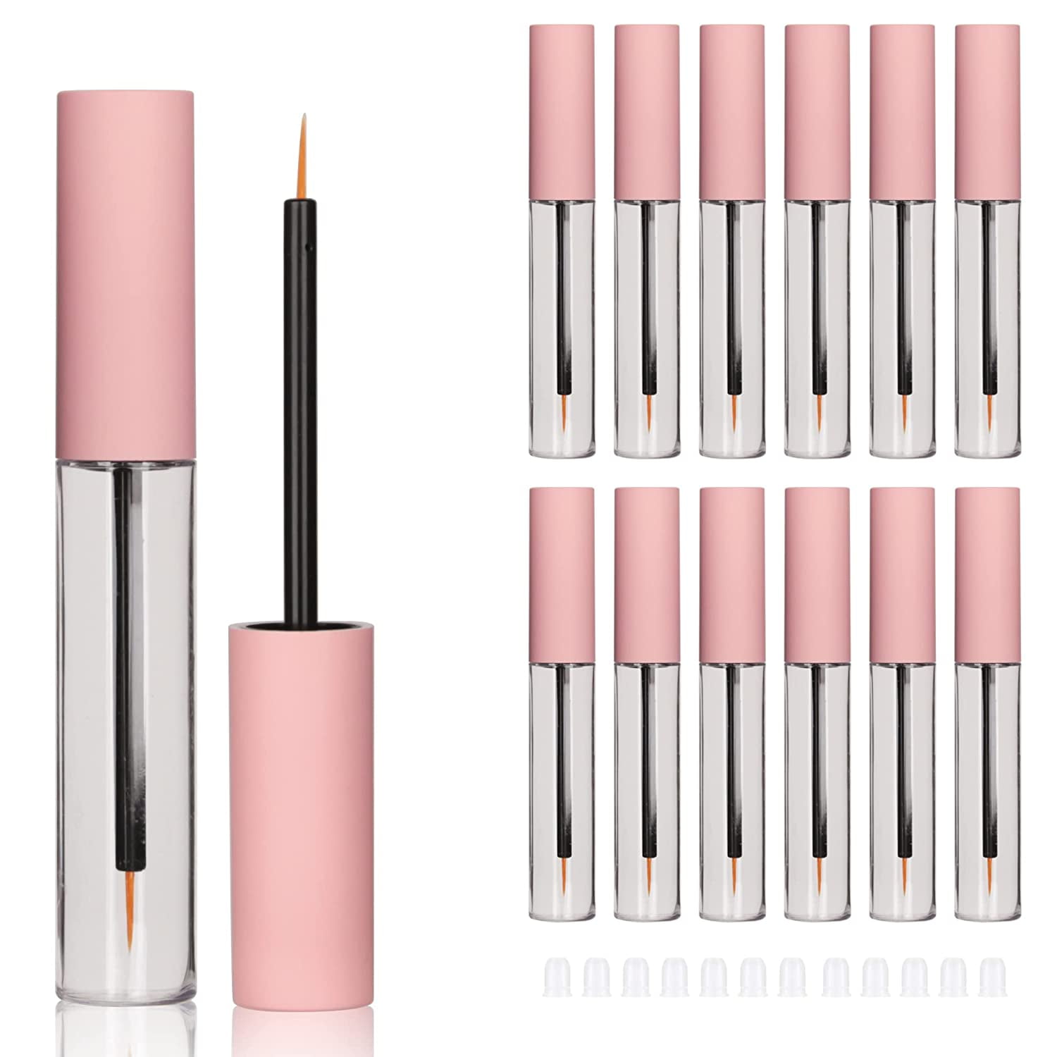 12PCS Empty plastic Pink 10ml Eyeliner tubes packing Vials Bottle ...