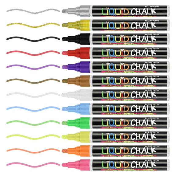 12PCS Erasable Colored Markers Whiteboard Markers Colorful Chalkboard ...