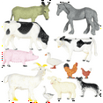 12PCS Figures Farm Animals Toy Figures, Plastic Play Farm Animal ...