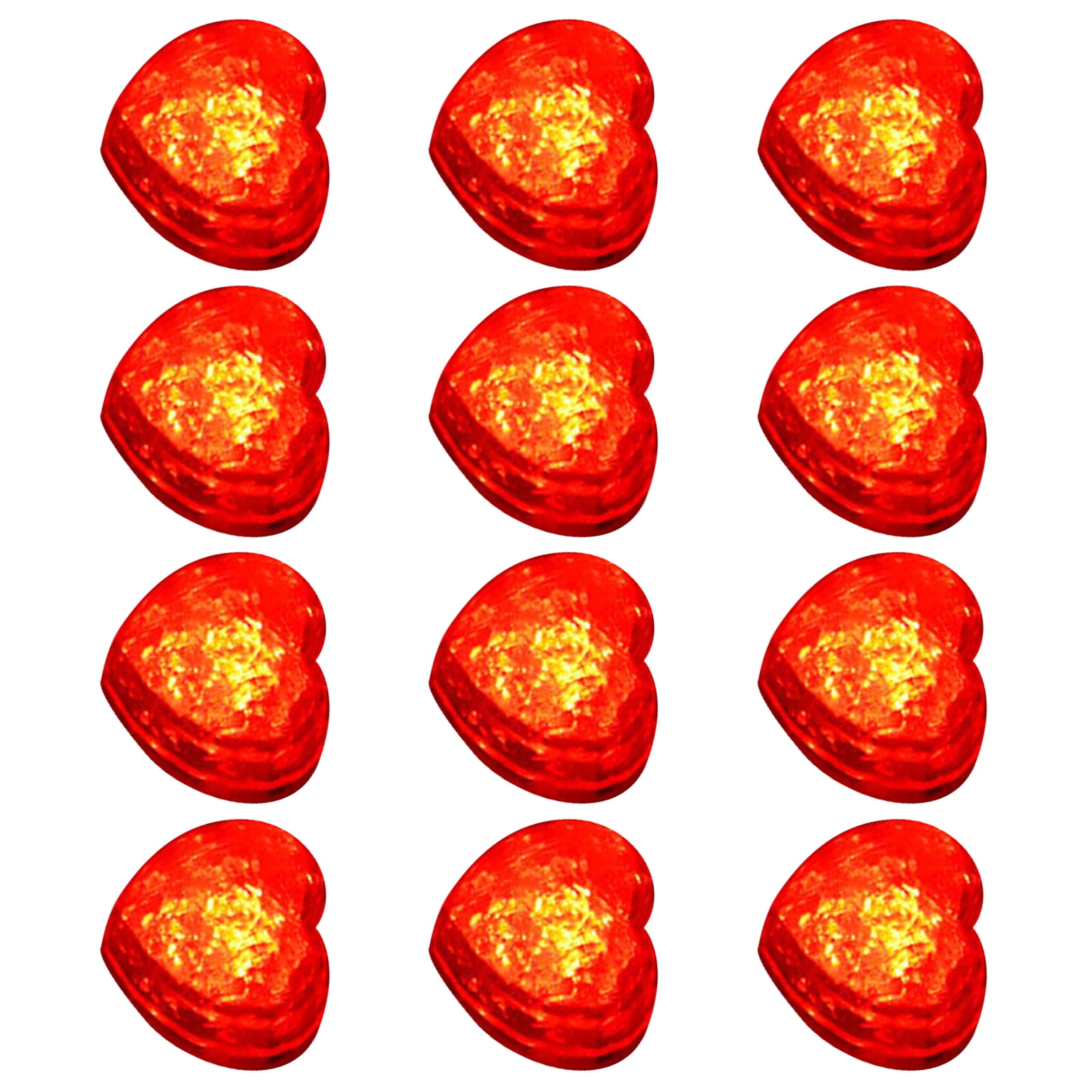 12PCS Flashing Heart Shaped Ice Cubes With Multicolor LED Light for ...