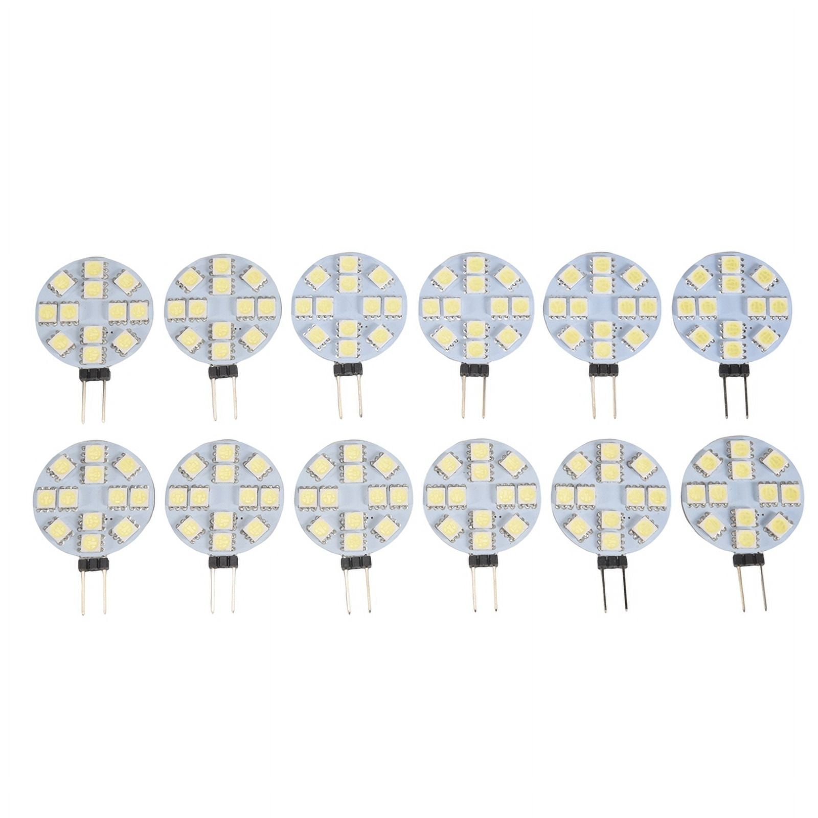 12PCS G4 Puck Lights LED Bulbs Side Pin Base Round G4 5050 12SMD LED RV ...