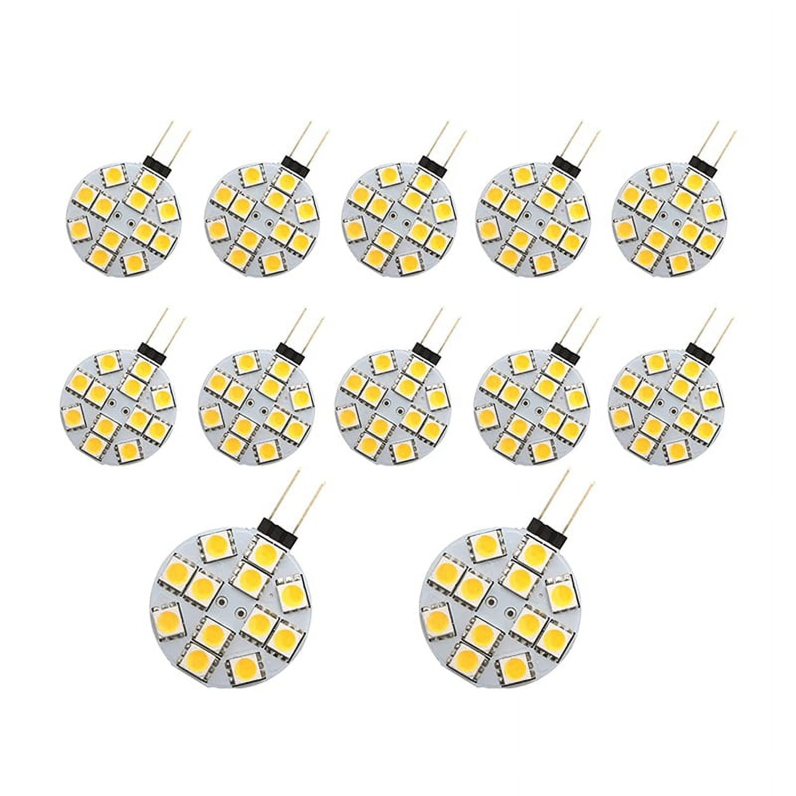 12PCS G4 Puck Lights LED Bulbs Side Pin Base Round G4 5050 12SMD LED RV ...