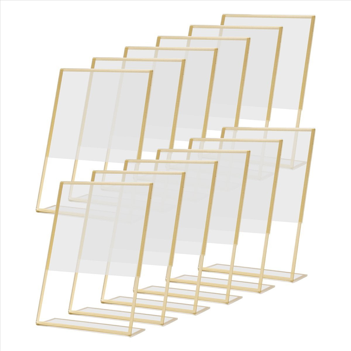 12PCS Gold Frame Acrylic Sign Holder Wedding Table Number Holder ...
