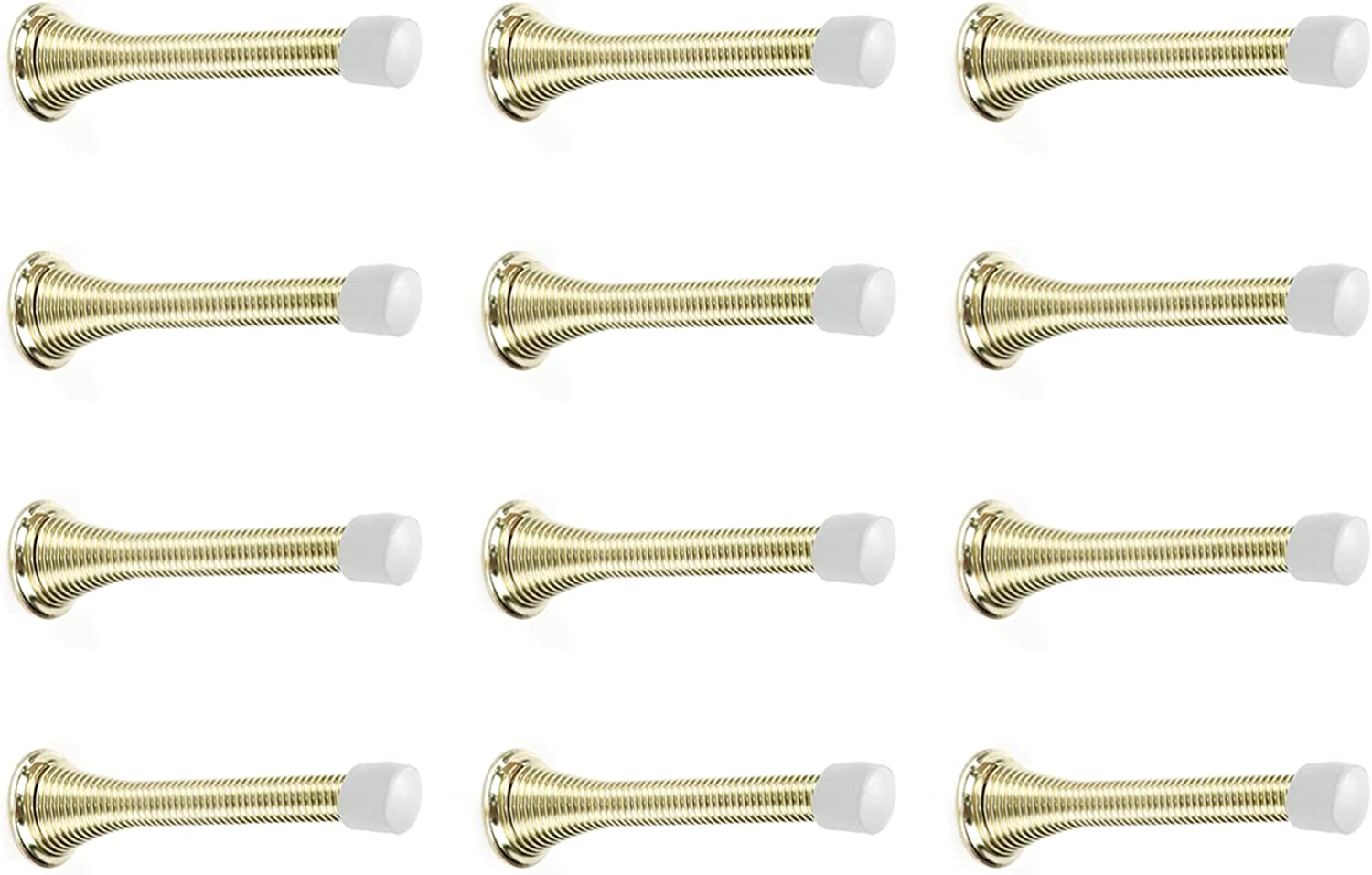 12PCS Gold Spring Door Stopper with Rubber Bumper,Spring Door Stoppers ...