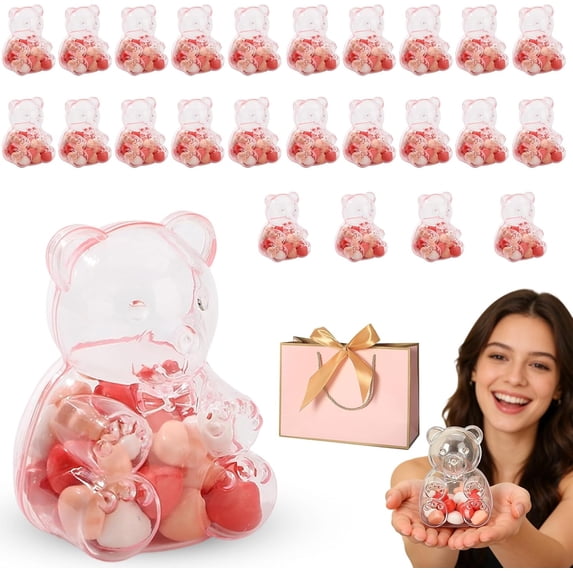 12PCS Gummy Bear Container, 2026 Valentine’s Day Gummy Bear Containers ...
