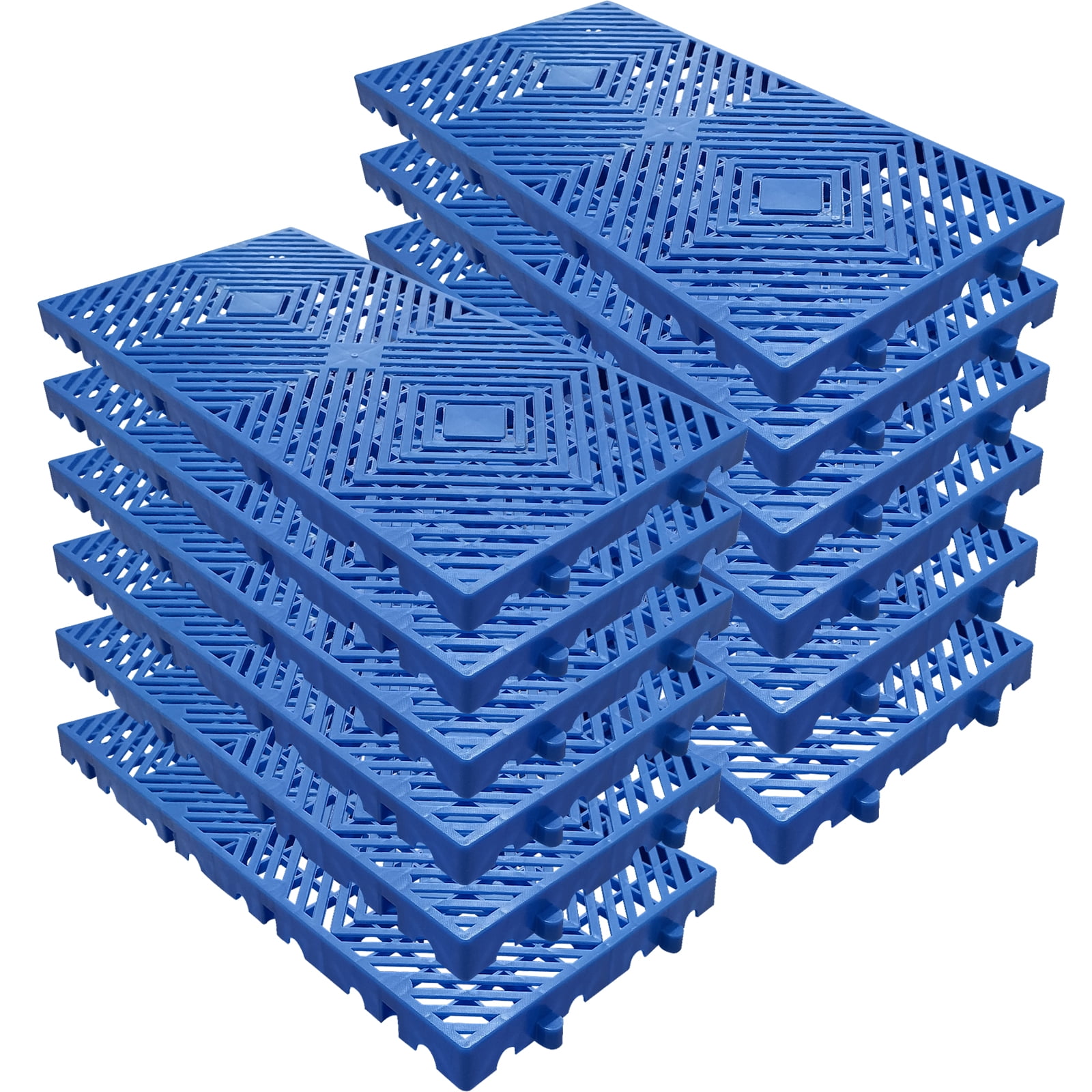 12PCS HDPE Plastic Pallets, 11.8"x23.6" Interlocking Floor Storage Pads ...