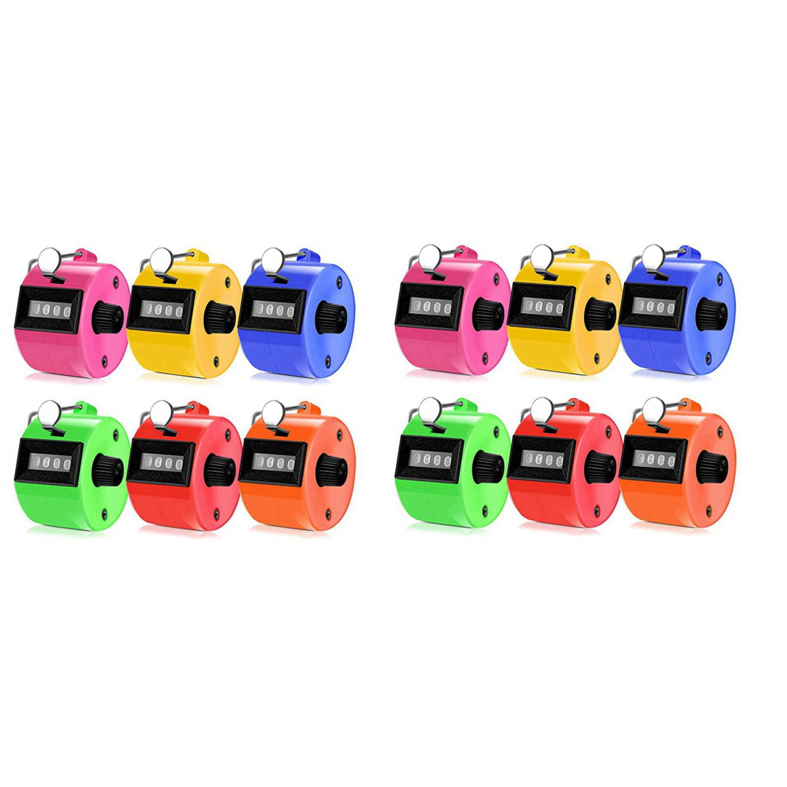 12PCS Hand Counter 4 Digit Mechanical Palm Click Counter Assorted Color ...