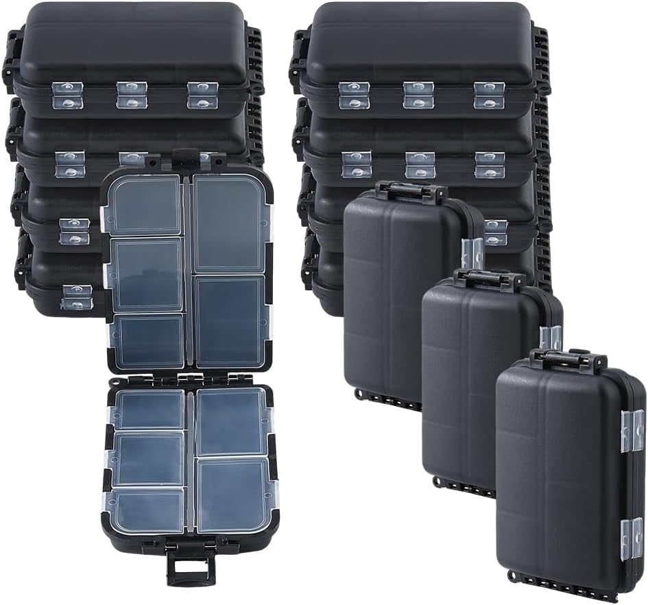 12PCS Hard Fishing Tackle Box Bait Storage Case Plastic Mini Tackle ...