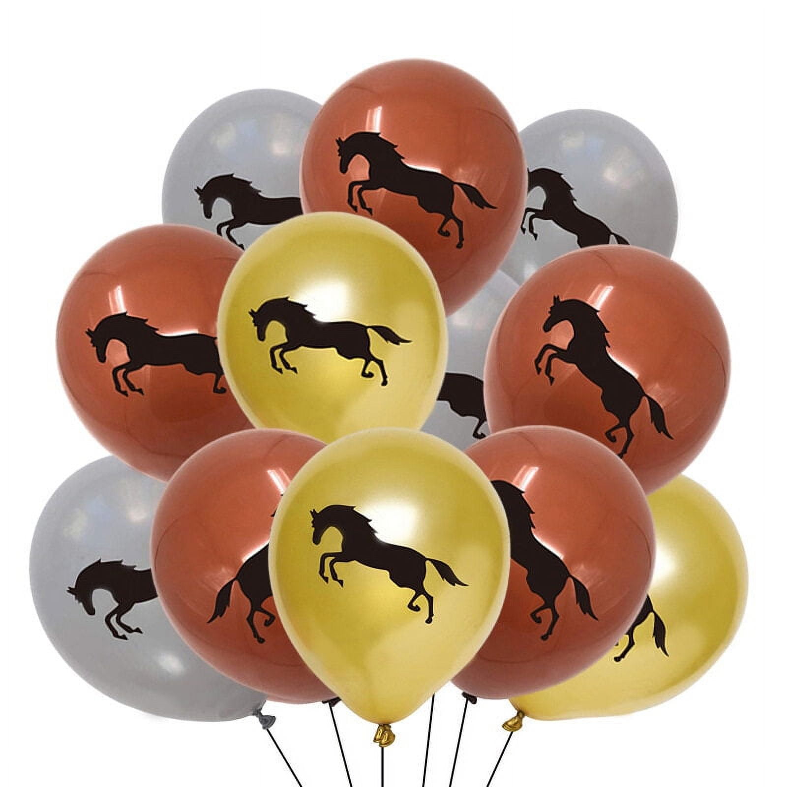 Walmart 12PCS Horse Cowboy Theme Latex Balloons in Gold, Brown, Gray ...