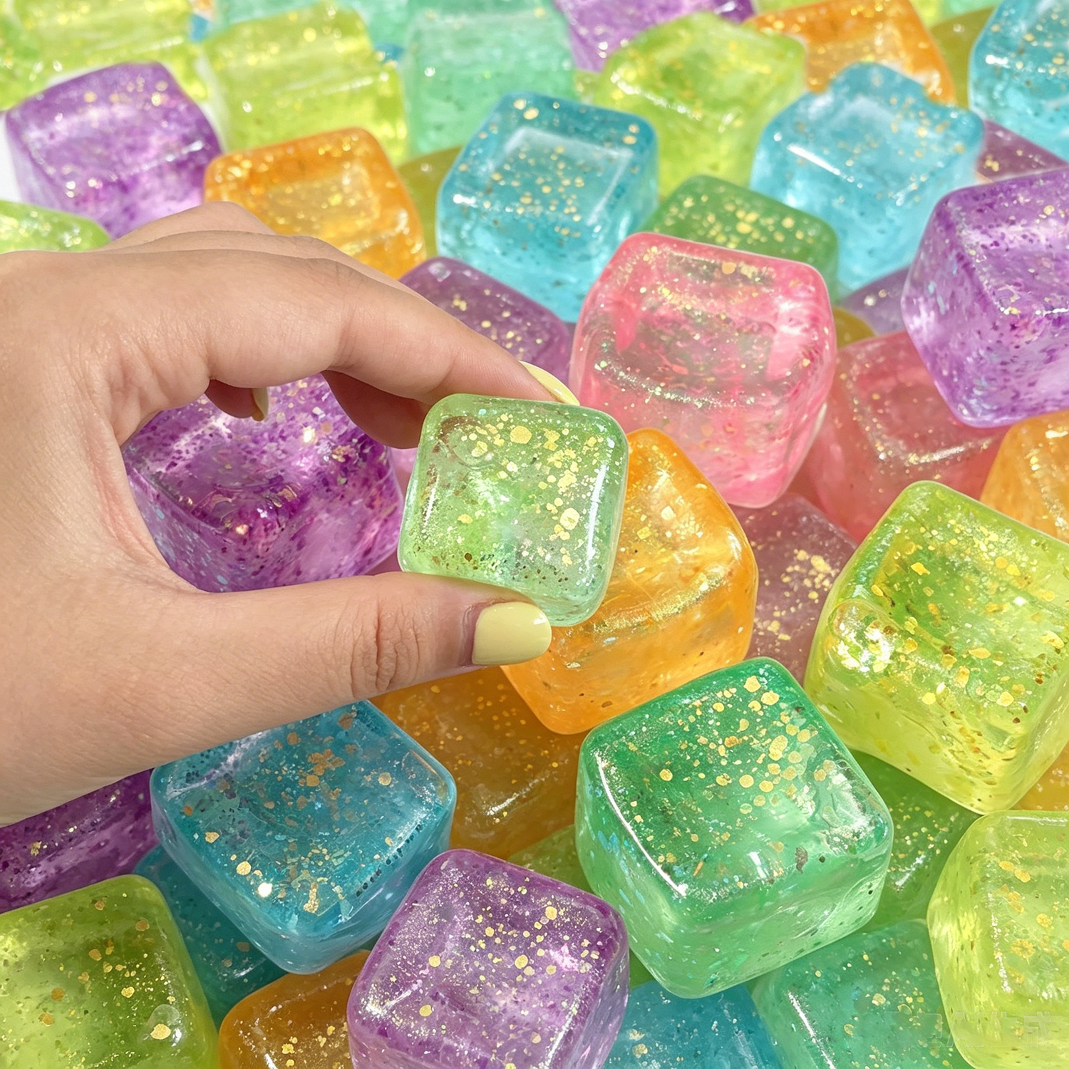 12PCS Ice Cube Squishy Toys, Clear Transparent Ice Shape Squeeze Toys ...