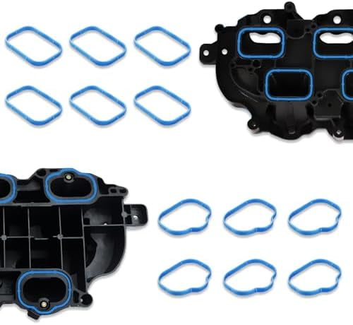 12PCS Intake Manifold Gaskets Lower & Upper Gasket Plenum Set, Intake Manifold Rubber Sealing ...