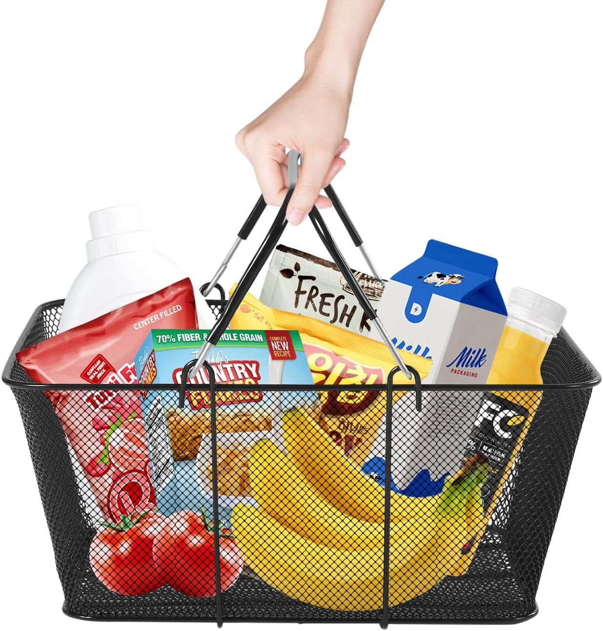 12PCS Iron Shopping Basket with Handles, 5 Gallon Retail Shop Baskets ...