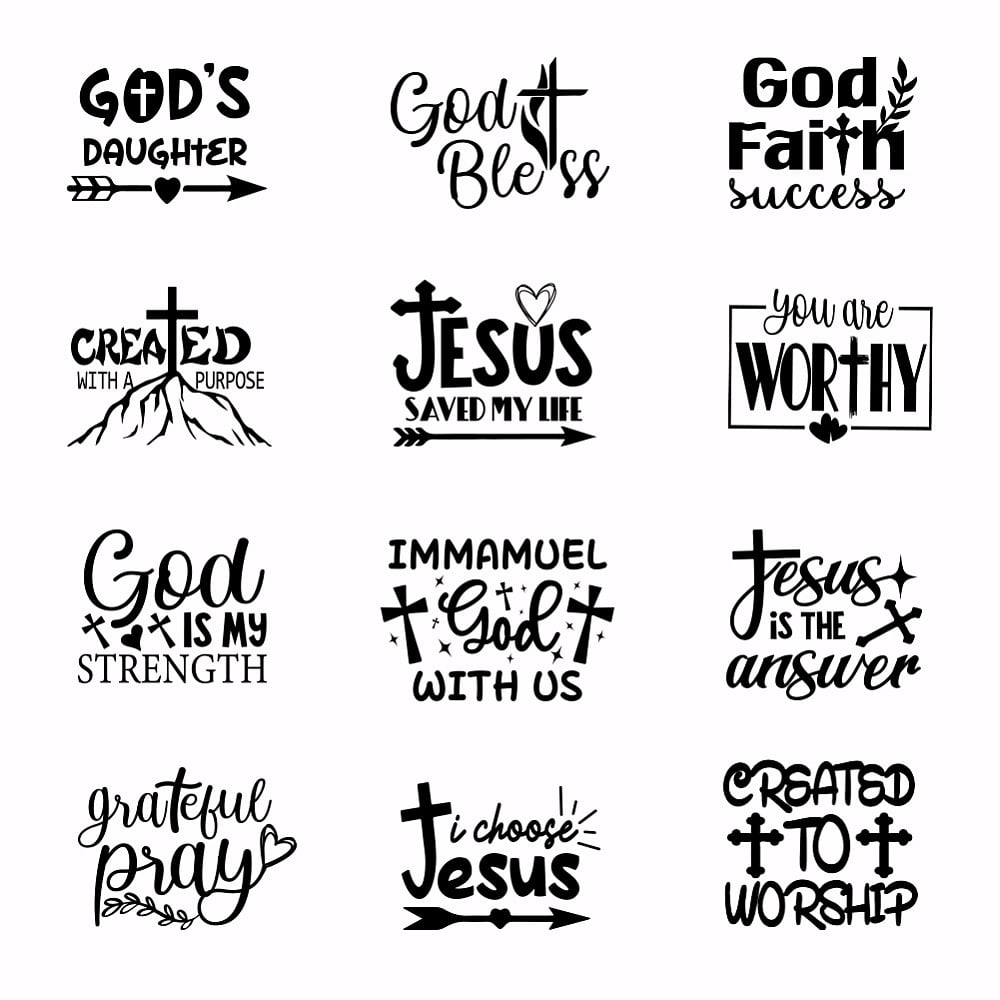 12PCS Jesus Iron on Transfer Paper Pocket Size Jesus Heat Transfer ...