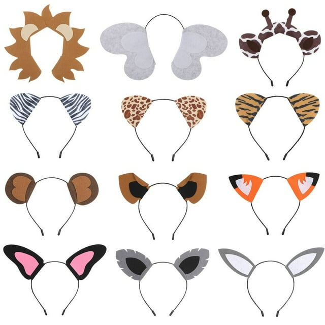 12PCS Jungle Animal Headbands, Safari Party Favors for Wild One ...