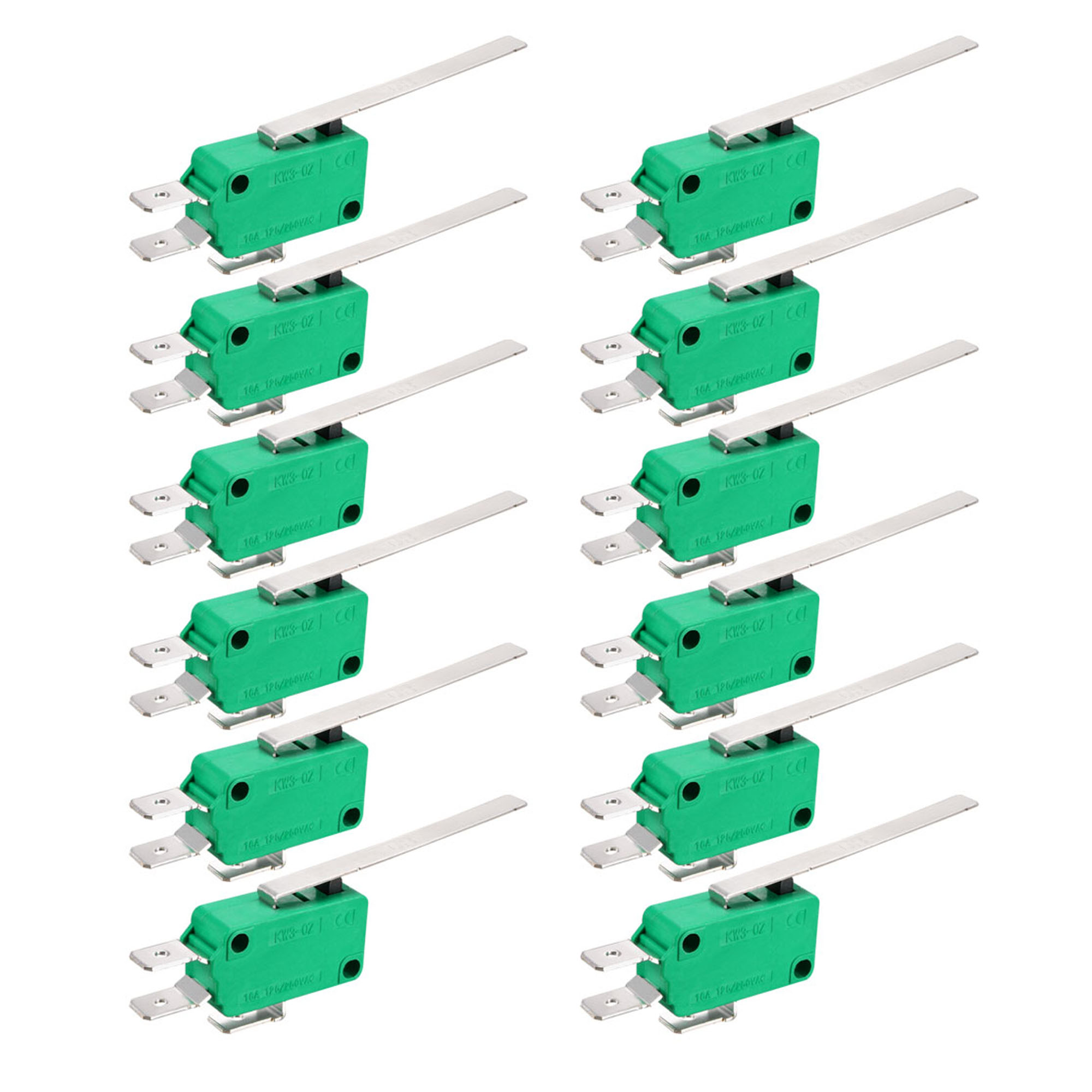 12PCS KW3-OZ Long Straight Hinge Lever Type SPDT NO NC Micro Limit ...