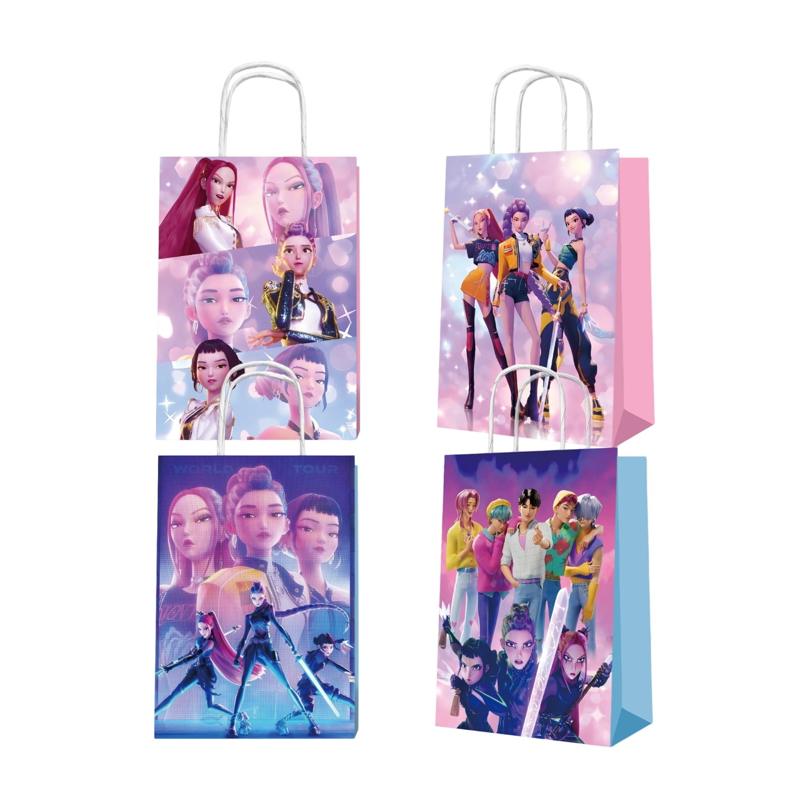 12PCS Kpop Demon Hunters Paper Bags,Cartoon Paper Candle Bags Party ...