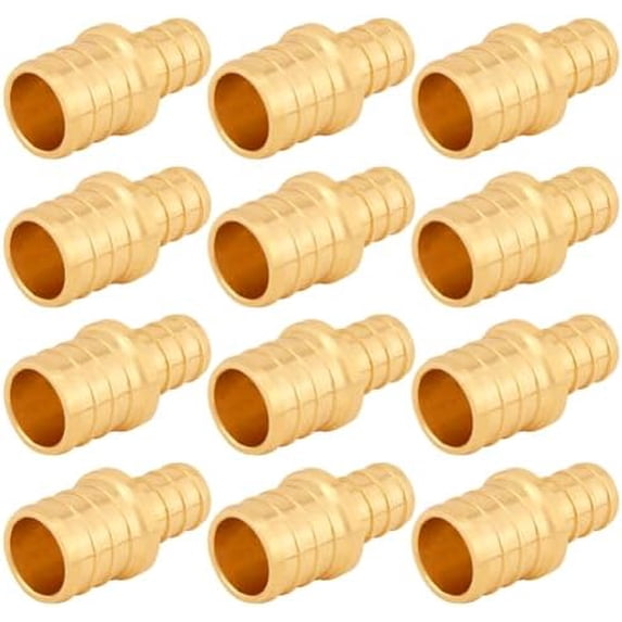 12PCS LF Brass 3/4 to 1/2 Inch PEX Reducer Barb Straight Coupling Pipe ...