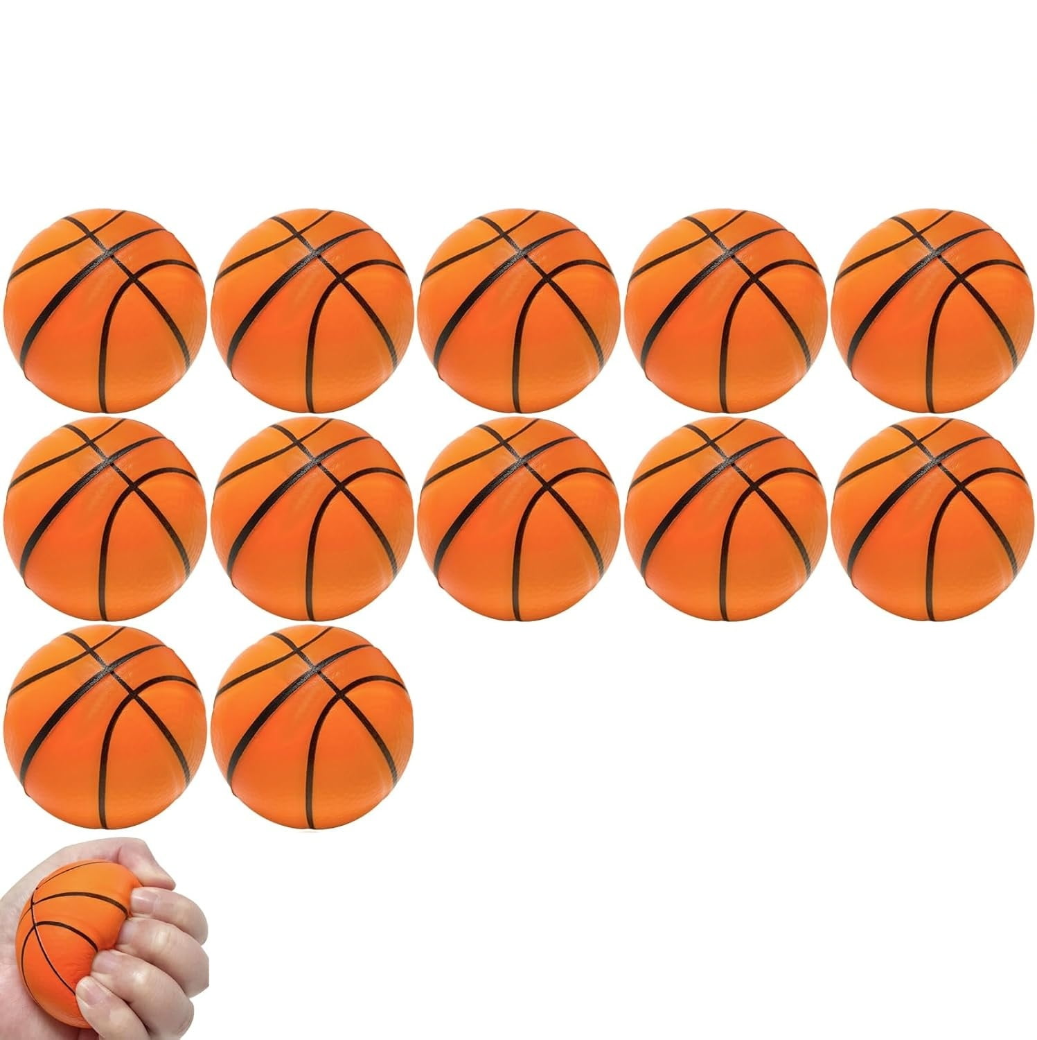 12PCS Large 2 inch Squeeze Basketball Ball,Stress Sports Ball,Mini Foam ...