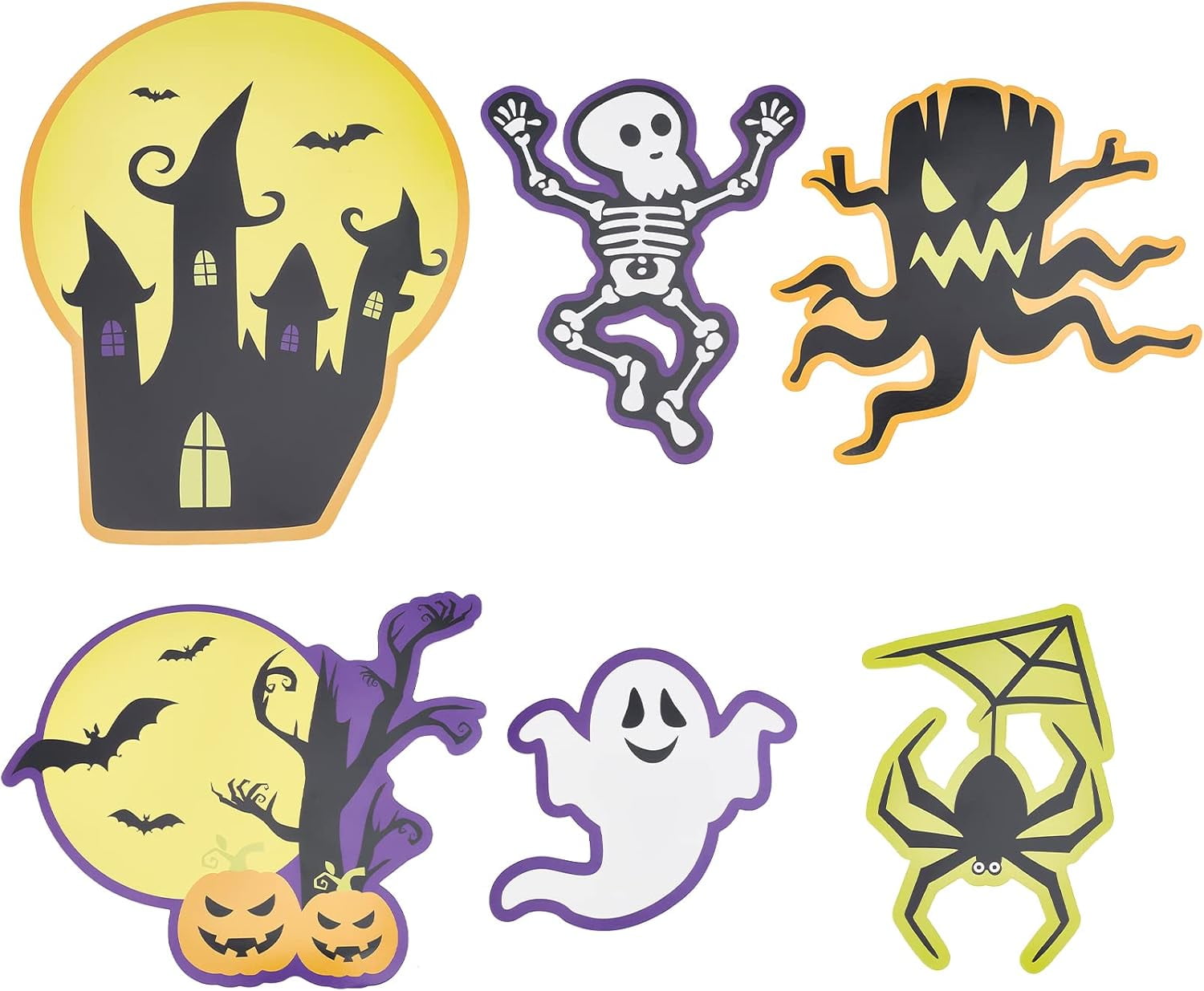 12PCS Large Colorful Cut-Outs Pumpkin Bat Cutouts Cut Outs Bulletin ...