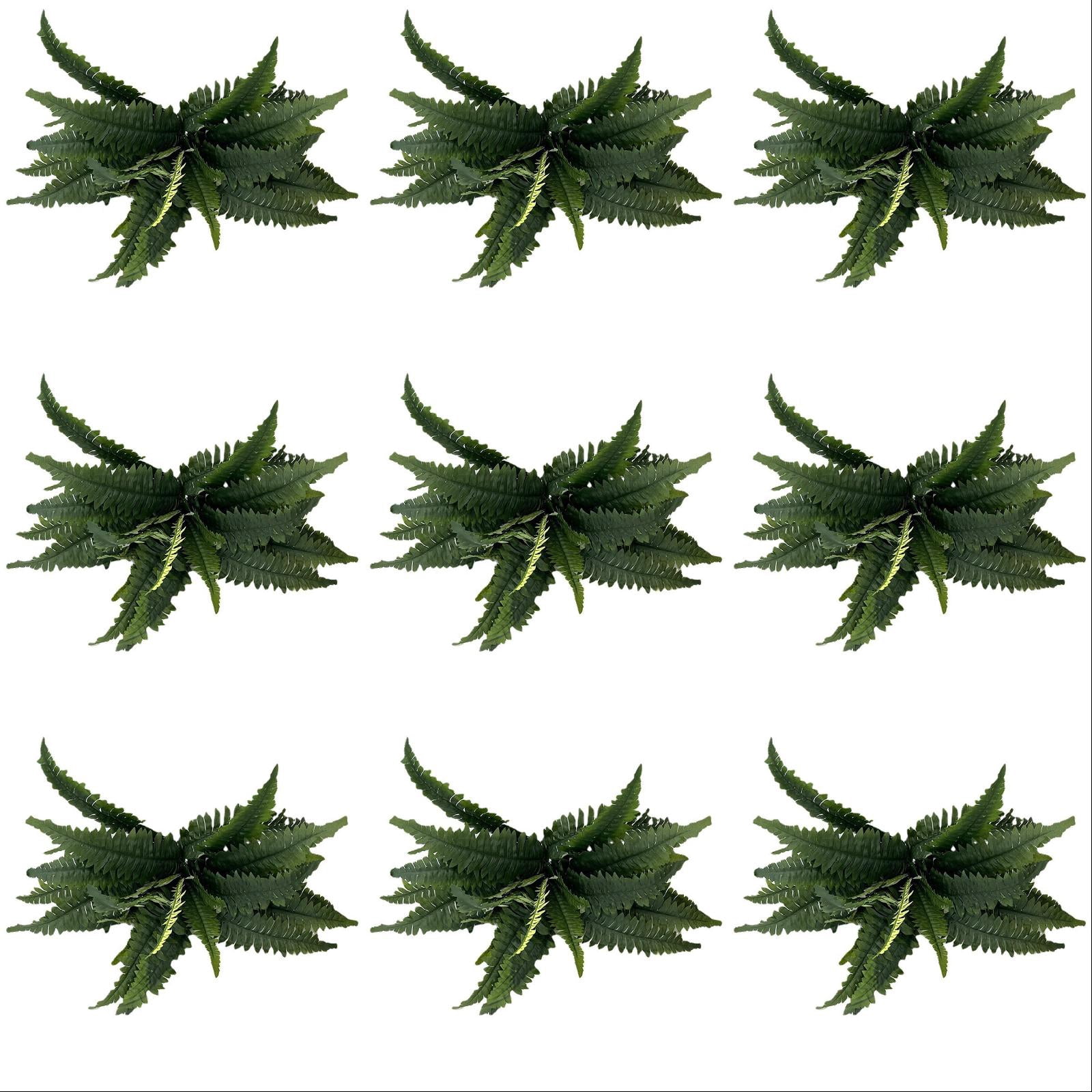 12PCS Lifelike Artificial Ferns Bouquets - 11" Fern Bush with 28 ...