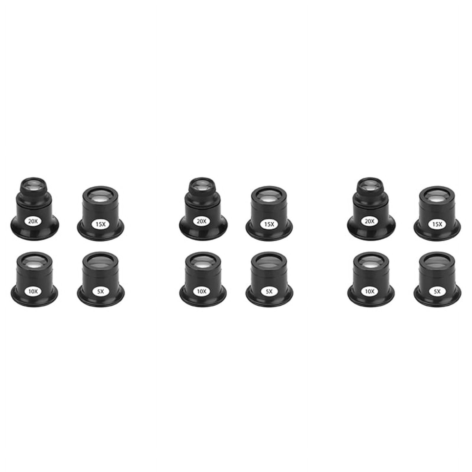 12PCS Loupe Eyeglass Magnifiers Set 5X 10X 15X 20X Watch Repair Loupe ...