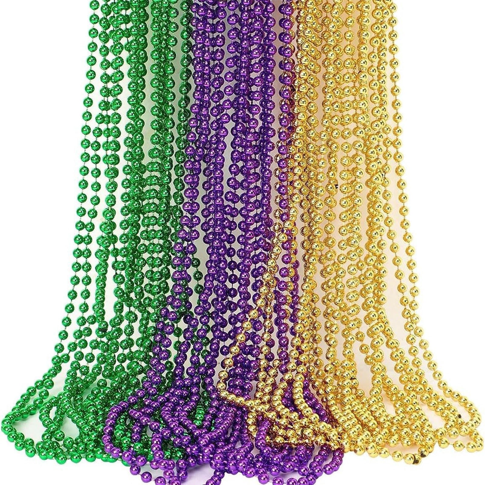 12PCS Mardi Gras Beads Green Purple Gold Beads Mardi Gras Outfit for ...