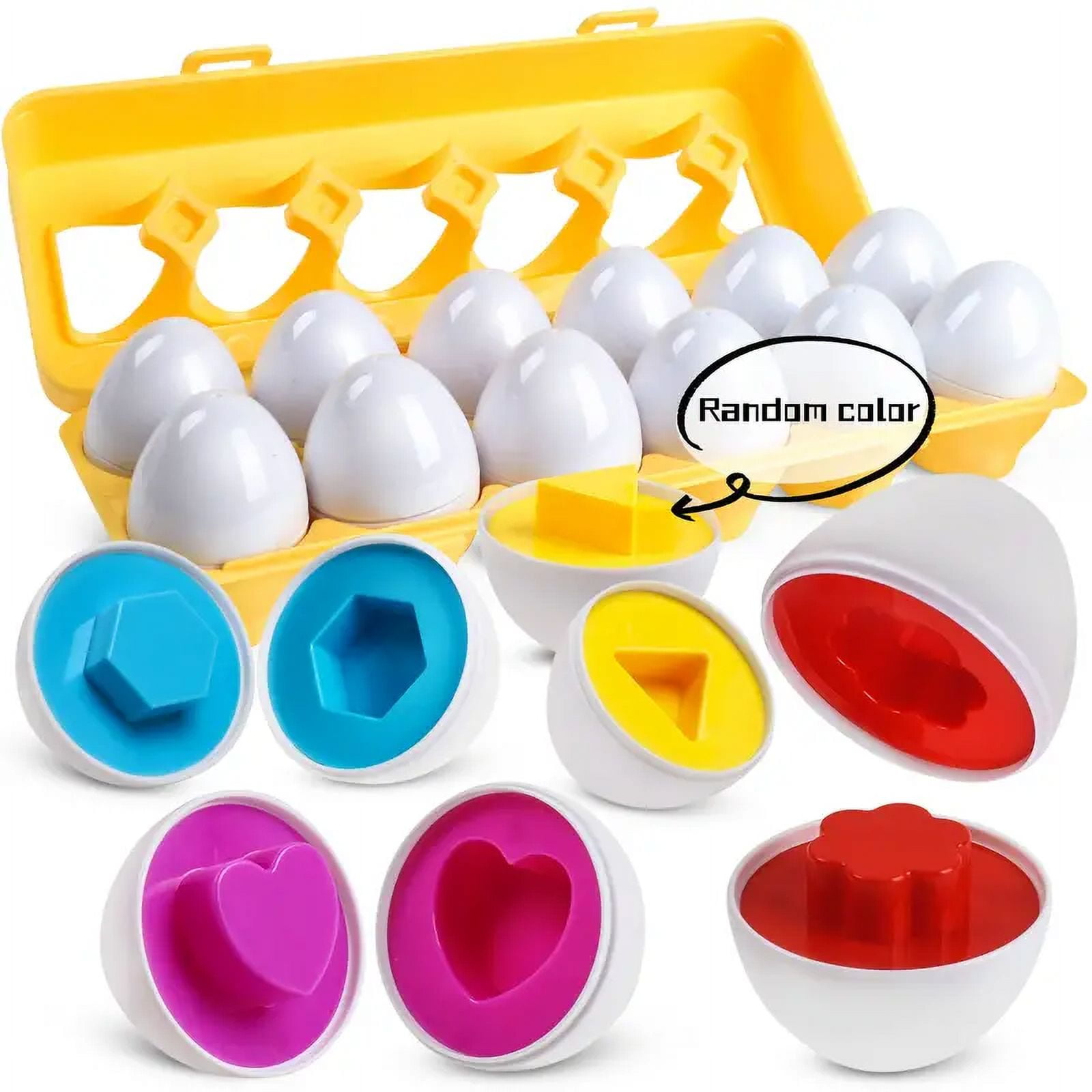 12PCS Matching Eggs Color Shape & Dinosaur Recognition Sorter Puzzle ...