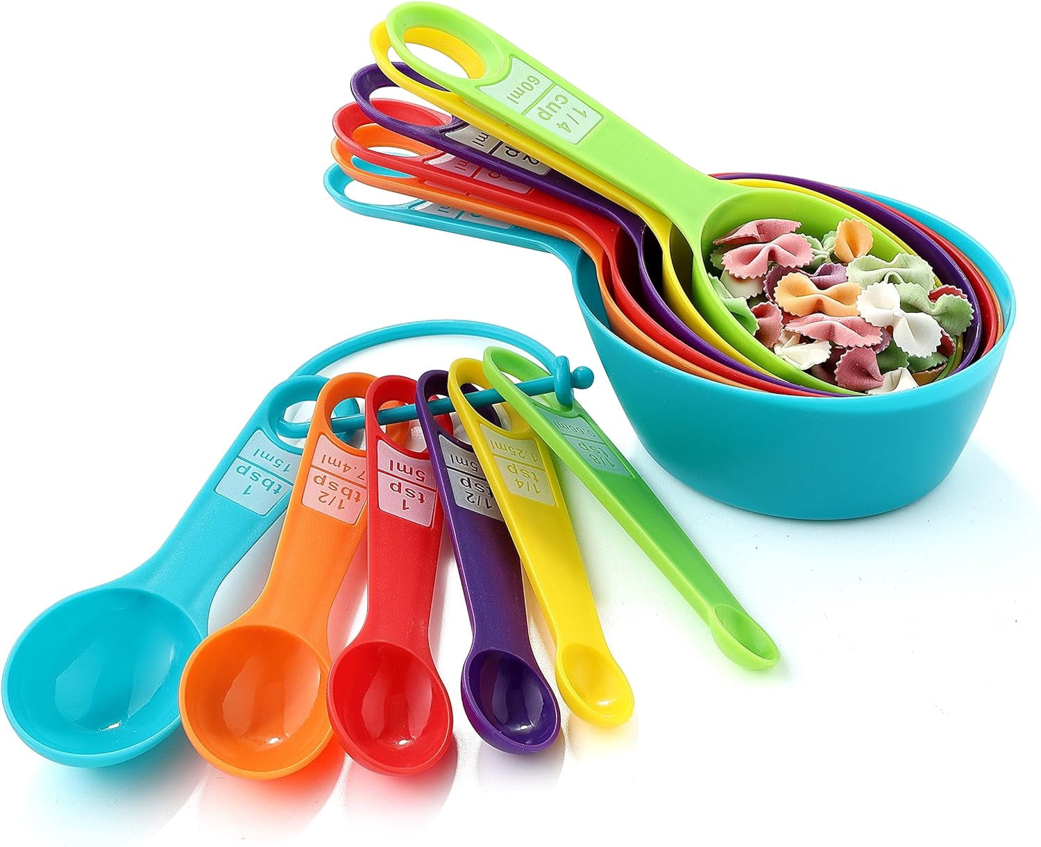 12PCS Measuring Cups, Colorful Measuring Cups and Spoons Set, Stackable ...