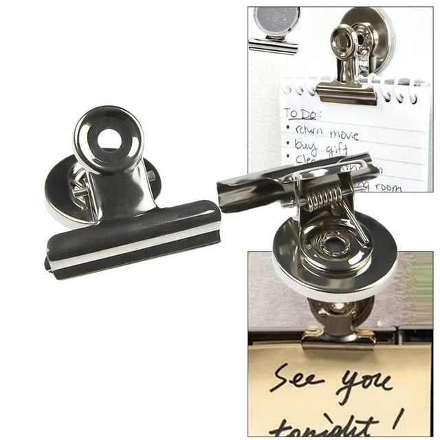 12PCS Metal Round Fridge Magnetic Clips Set - Strong Memo Holders for ...
