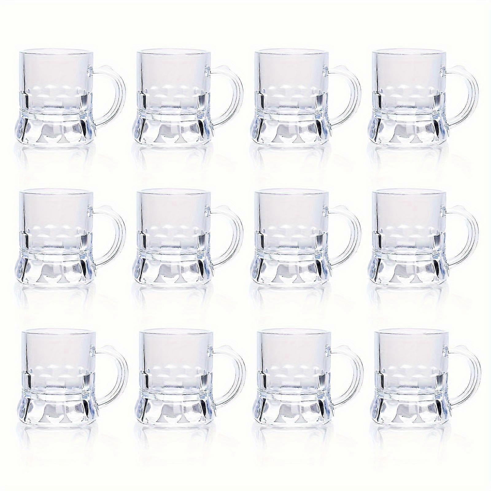 12PCS Mini Beer Mug & Shot Glass Set - Premium Clear Steins with ...