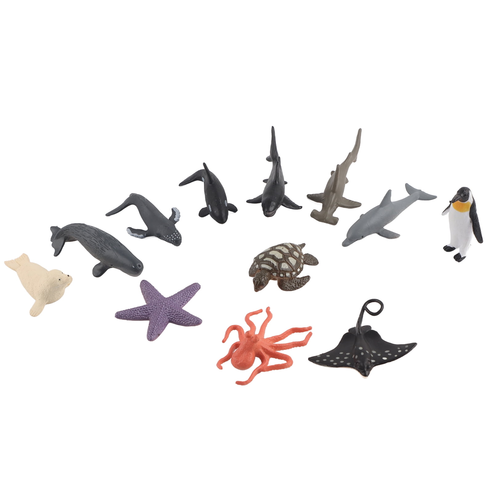 12PCS Mini Sea Animal Figures Realistic Ocean Animals Figurines Plastic ...