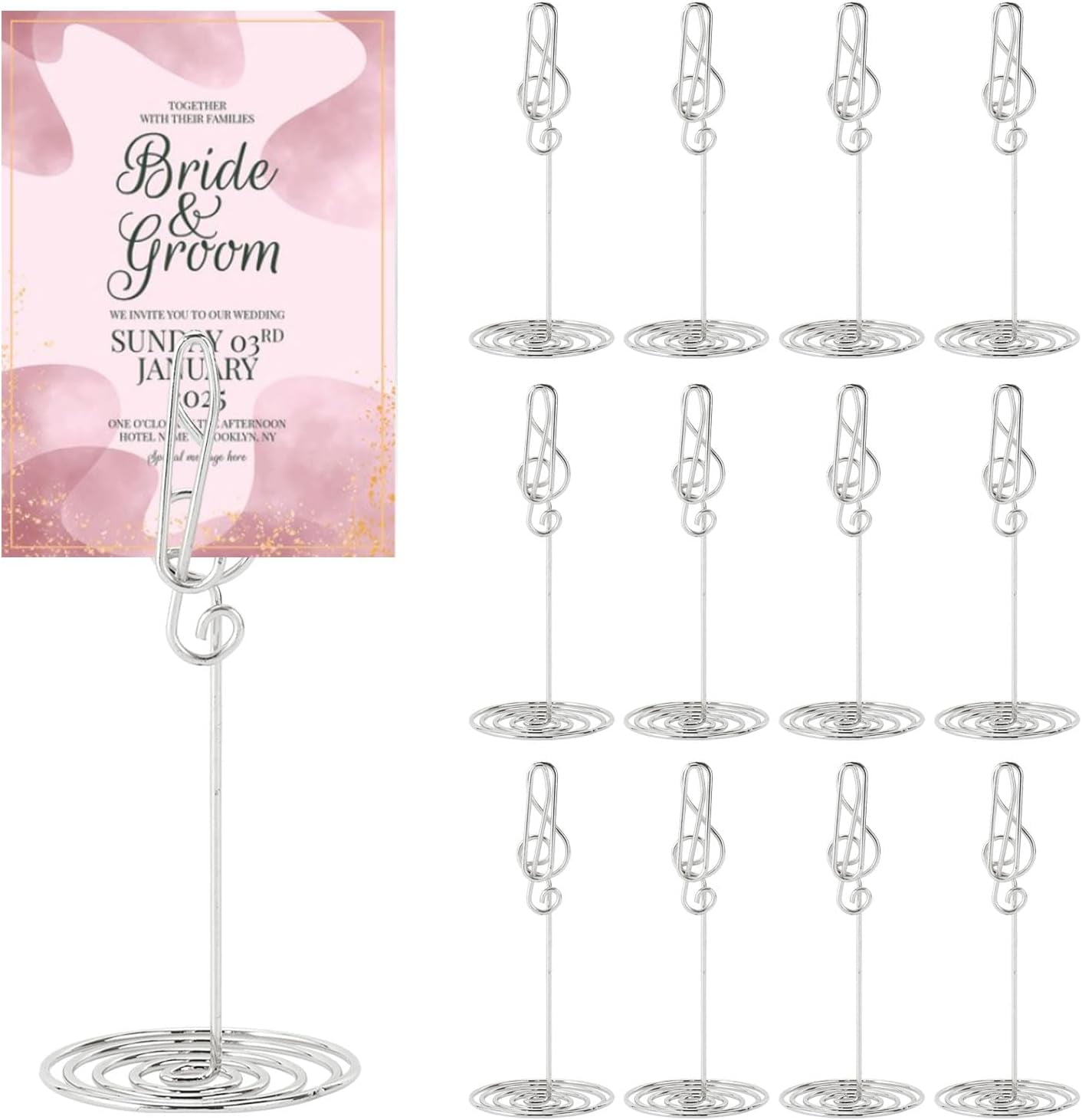 12PCS Music Note Table Number Holders Place Card Holder Photo Holders ...