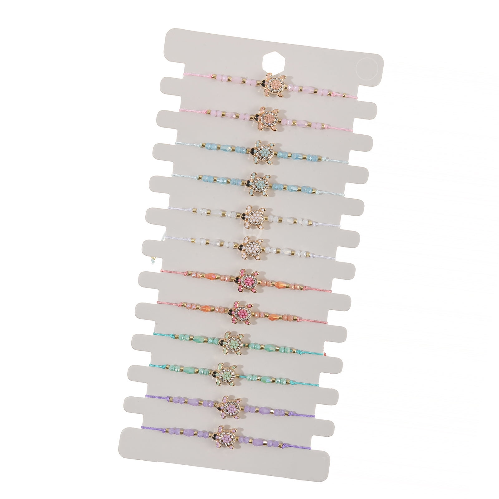 12PCS Natural Turtle Braided Bracelets Set with Turquoise Crystal Alloy ...