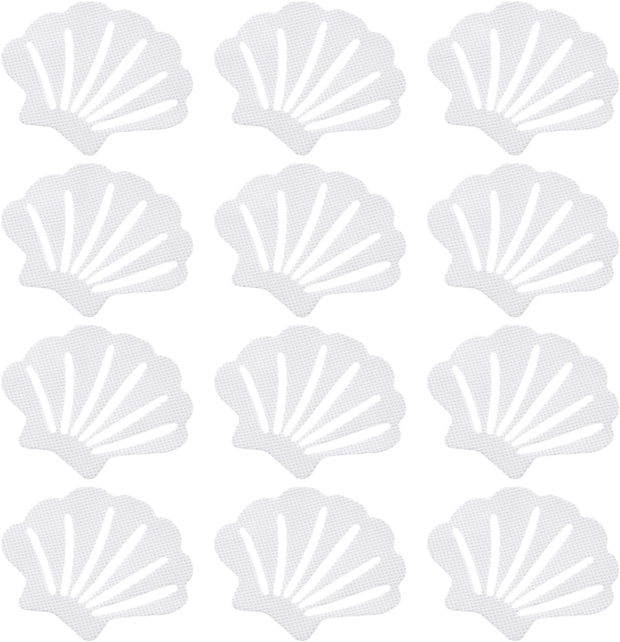 12PCS Non-Slip Bathtub Stickers: Sea Shell Shaped Safety Shower Treads ...