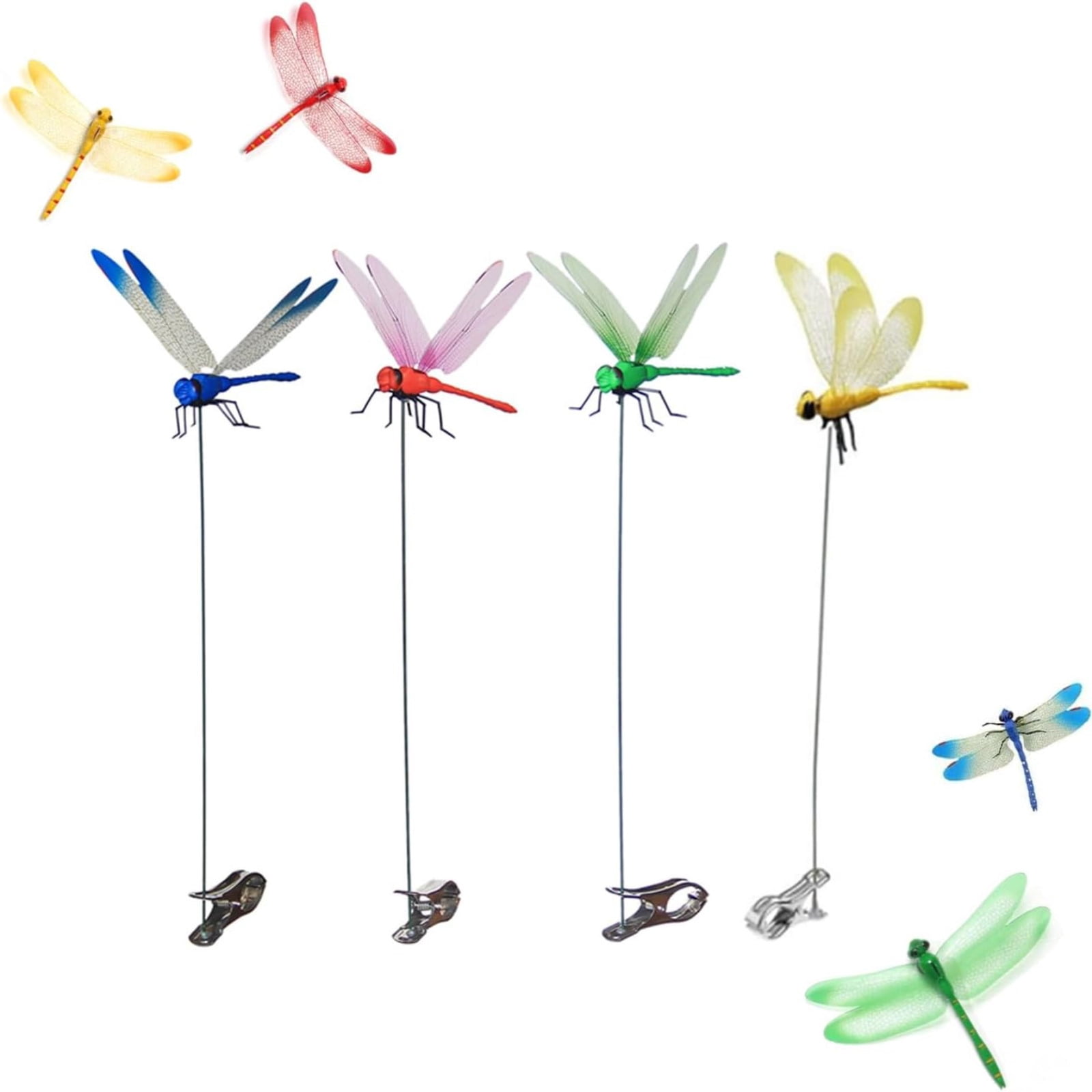 12PCS Outdoor Dragonfly, 3D Fake Dragonfly Rod Clip Bug Repellent ...