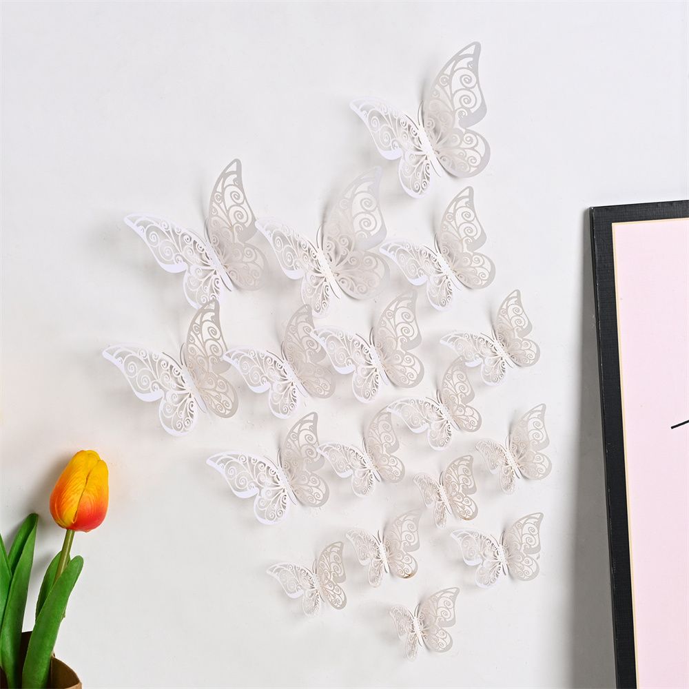 12PCS/Pack Beautiful Butterflies Art Hollow-Carved Hollow Butterflies ...