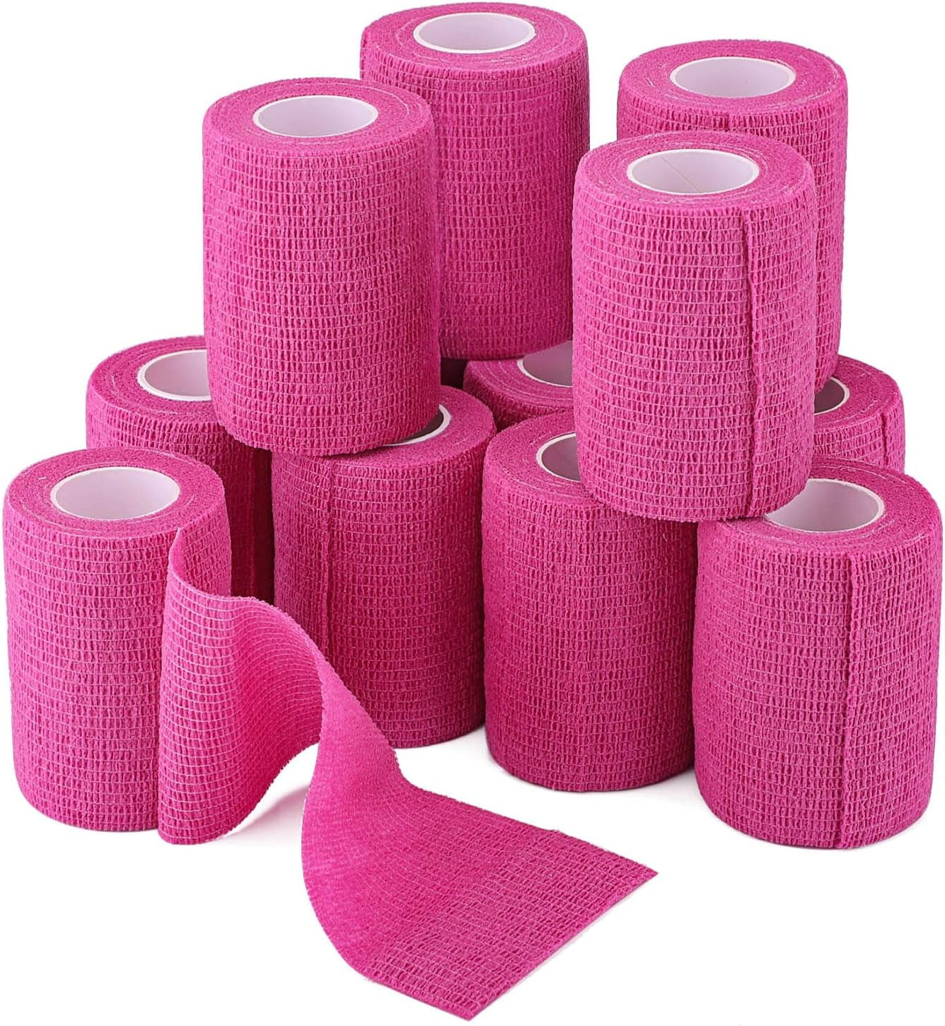 12PCS Pack Self Adherent Cohesive Wrap Bandages, 5 Yards Elastic First ...