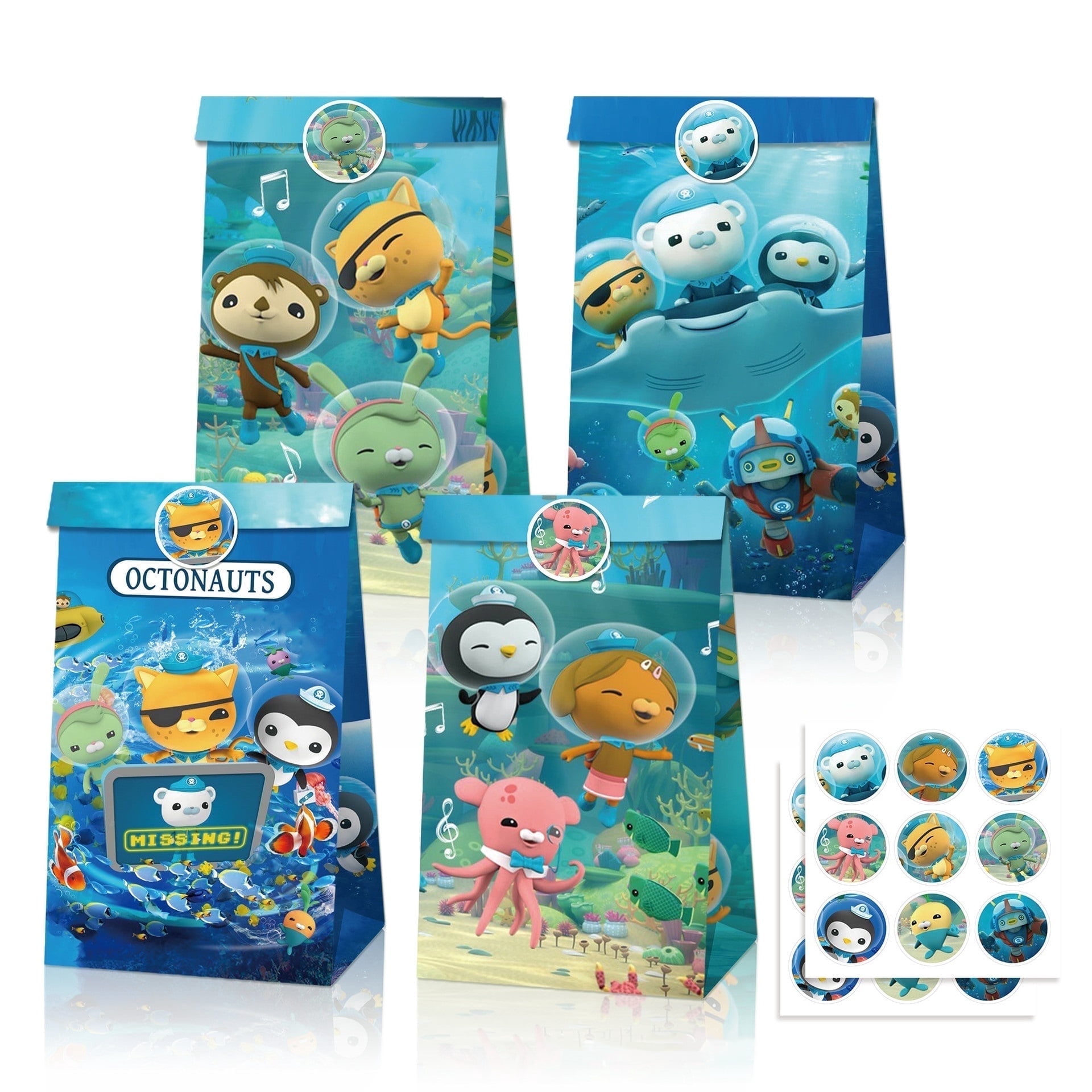 12PCS Party Favor Candy Bags for Octonauts Themed Birthday Supplies ...