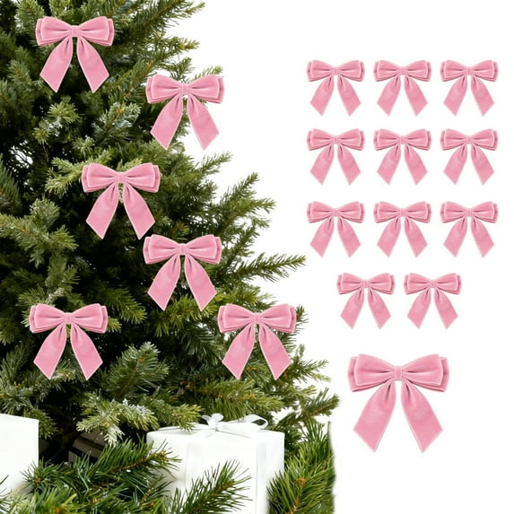 12PCS Pink Bows for Gifts Valentine Decor for Tree, Valentine Bows for ...