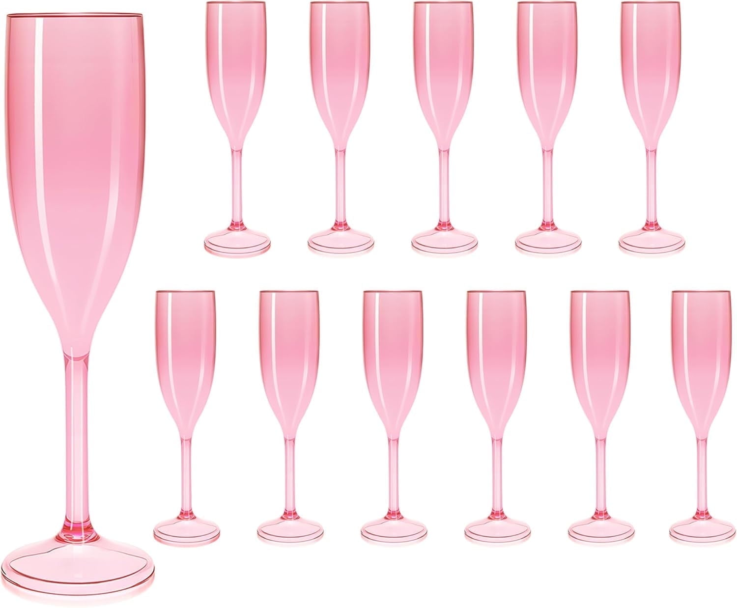 ZHURUININ 5ozPlastics Pink Champagne Flutes (12-Pack) – Elegant ...