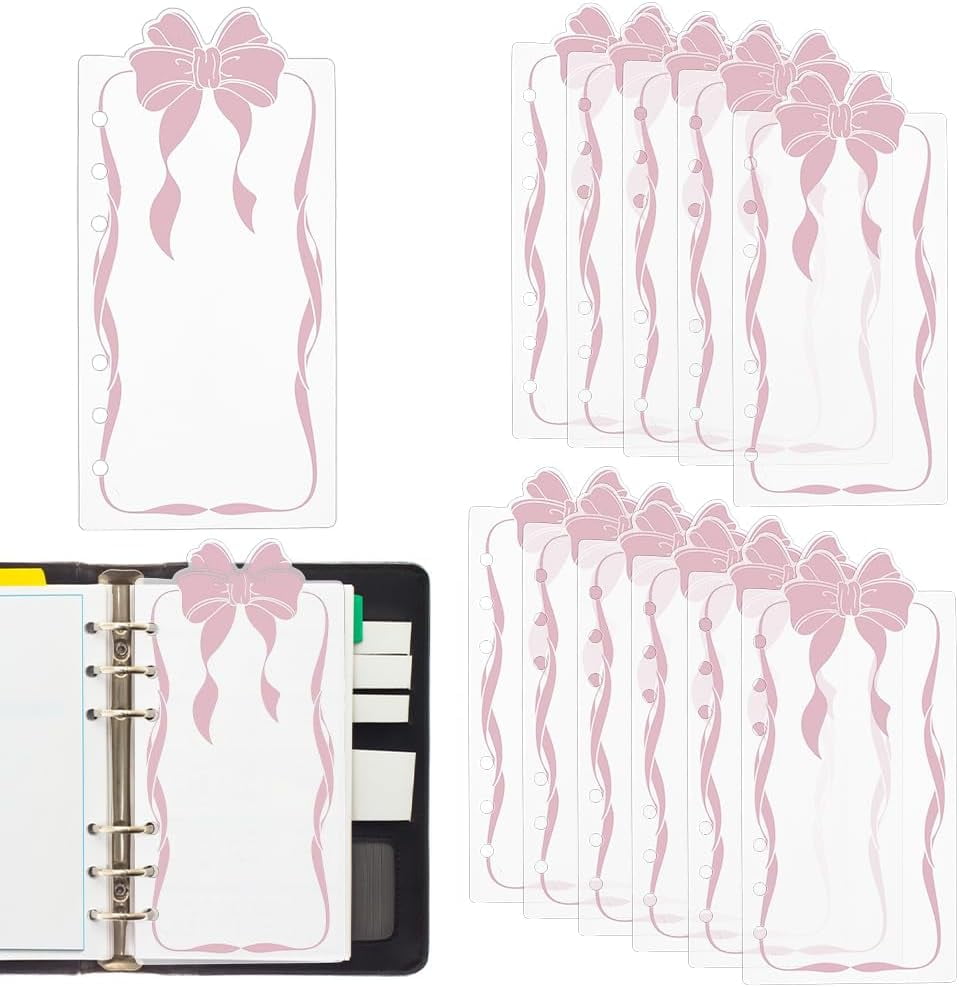 12PCS Planner Dividers Pocket 6 Hole Punch File Dividers Binder ...