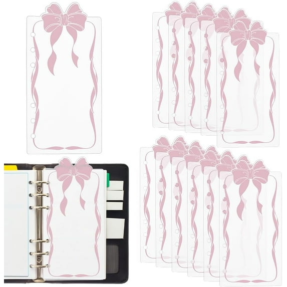 12PCS Planner Dividers Pocket 6 Hole Punch File Dividers Binder ...