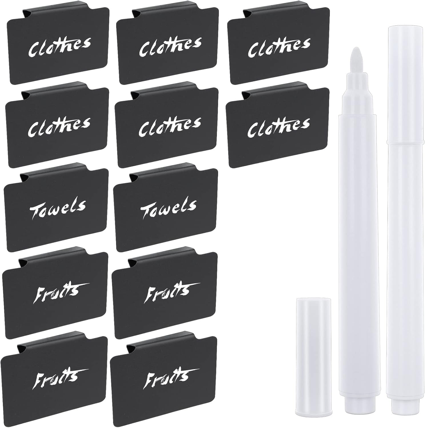 12PCS Plastic Basket Labels for Storage Bins, Removable Basket Label ...