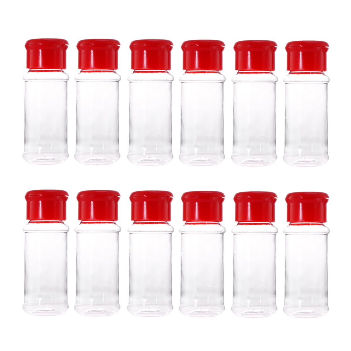 12PCS Plastic Seasoning Containers Portable Empty Clear Spice Jars ...