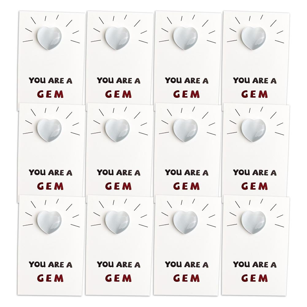 12PCS Pocket Hug Token Gift,Youre a Gem Cards with Natural Gems,Natural ...