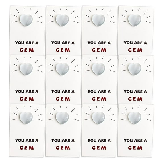 12PCS Pocket Hug Token Gift,Youre a Gem Cards with Natural Gems,Natural ...