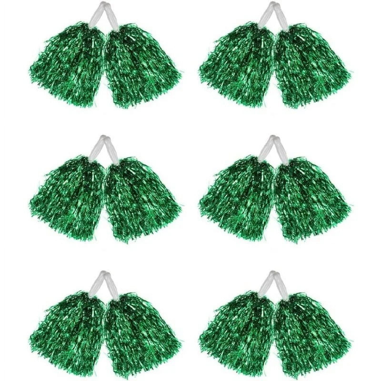 12PCS Pom Poms Cheerleading Metallic Foil Cheer Pom Poms with Plastic ...