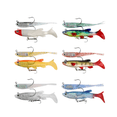 12PCS Pre-Rigged Soft Fishing Lure Set Paddle Tail & Curly Tail ...